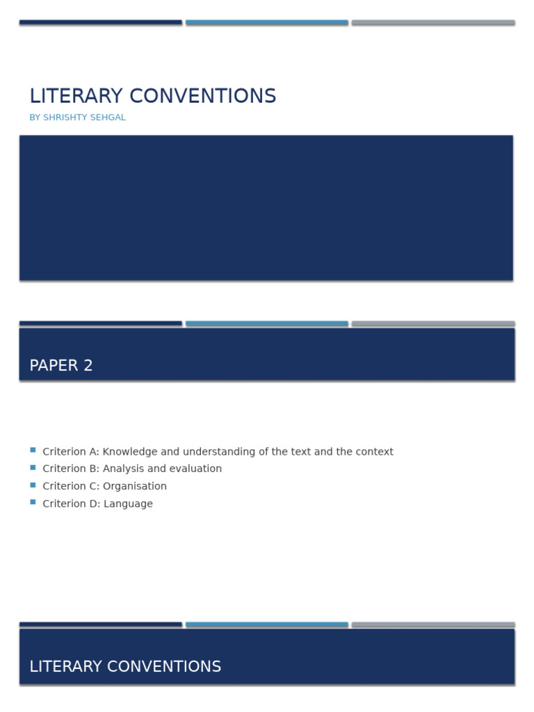 Literary Conventions of Paper 2 | PDF | Narration | Human Communication