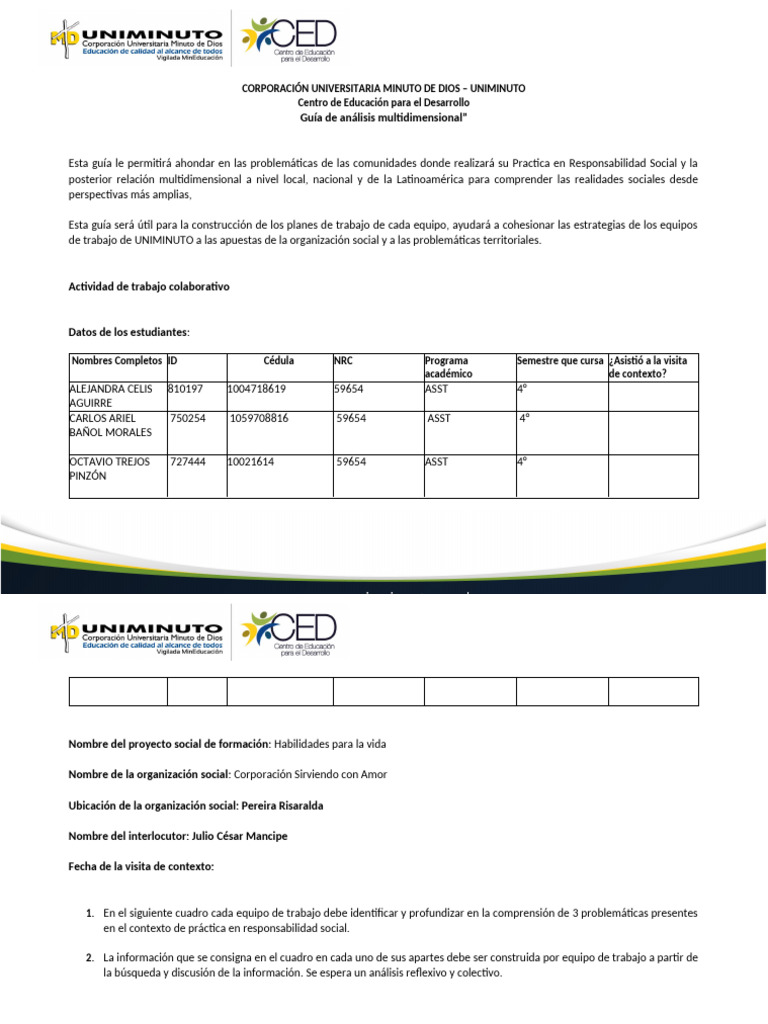 Actividad 4 Evaluativa Guía Análisis Multidimensional | PDF | Violencia ...