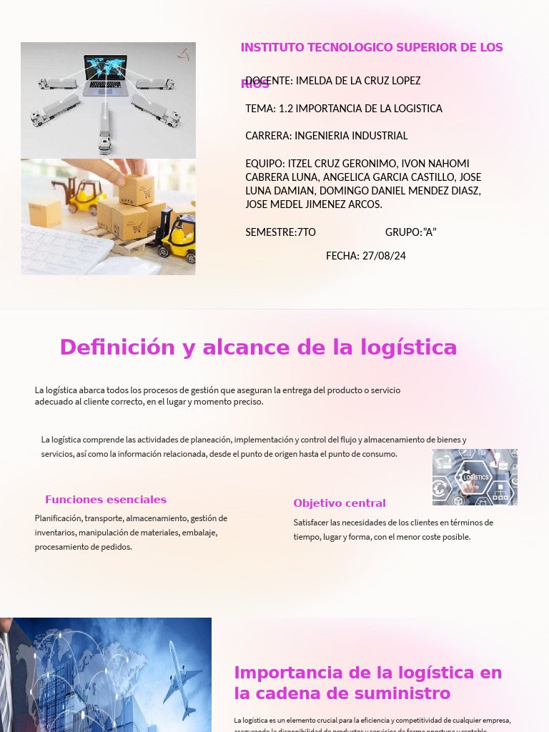 IMPORTANCIA DE LA LOGISTICA | PDF | Logística | Cadena de suministro