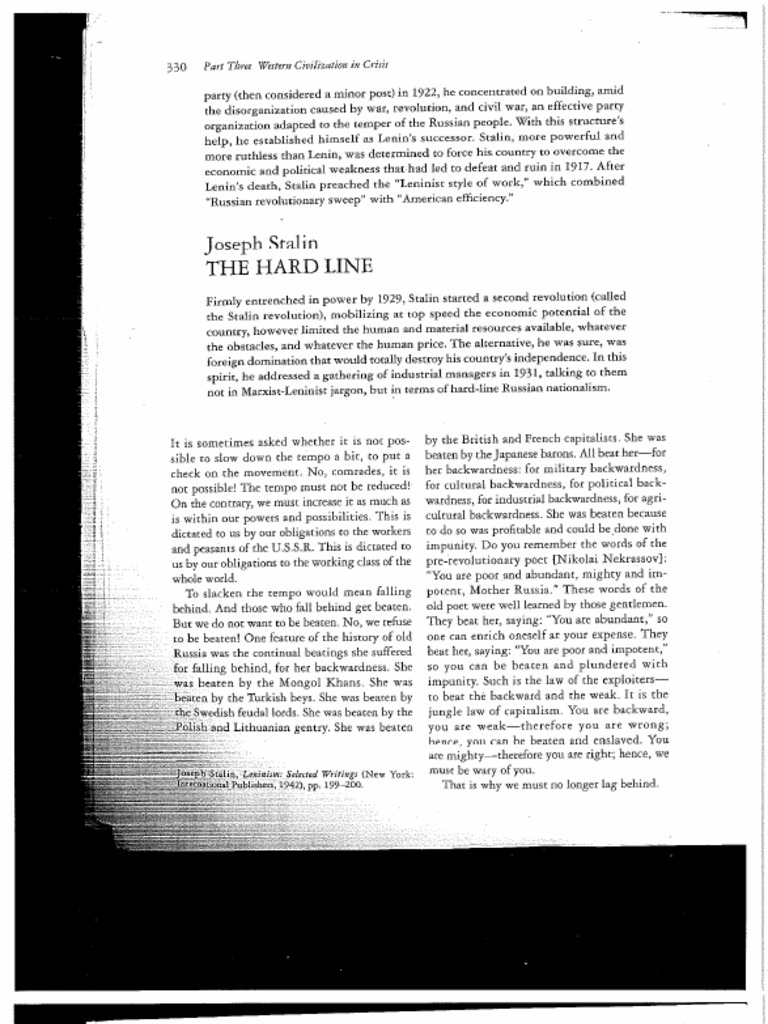Stalinism Primary Sources The Hard Line - Terror in The Countryside ...