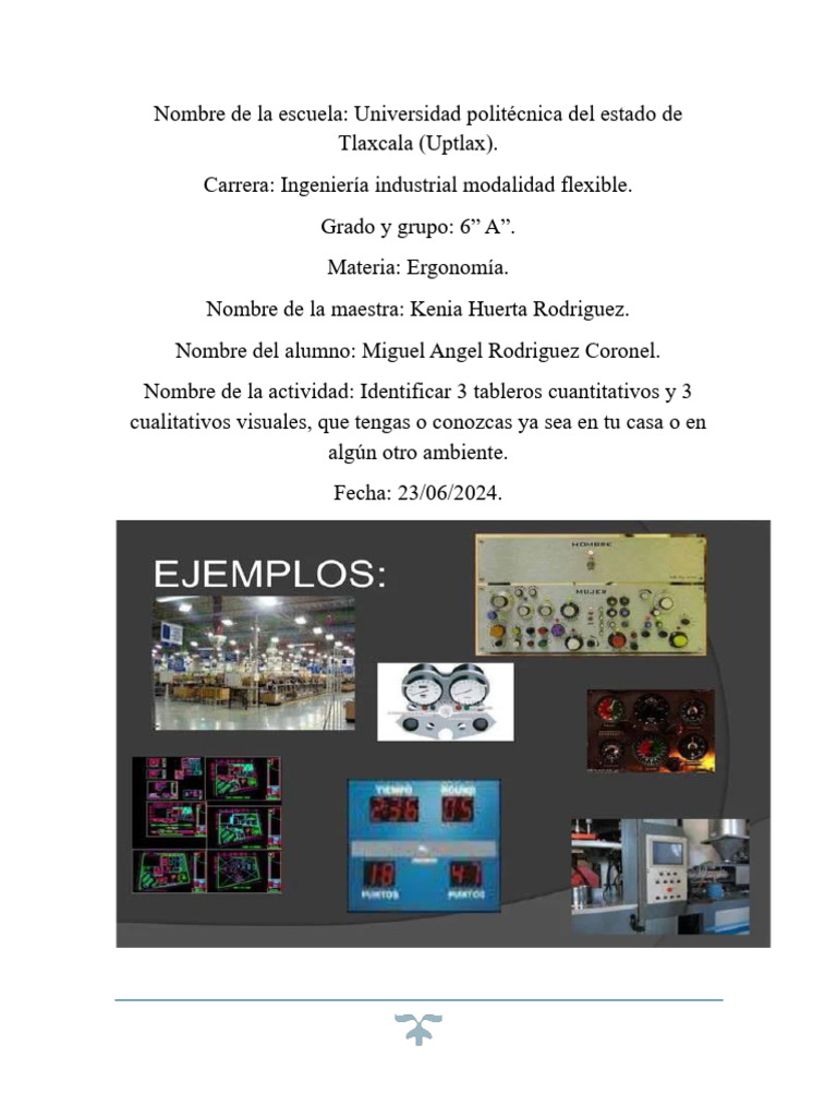 Tableros Visuales en Ergonomía Industrial | PDF