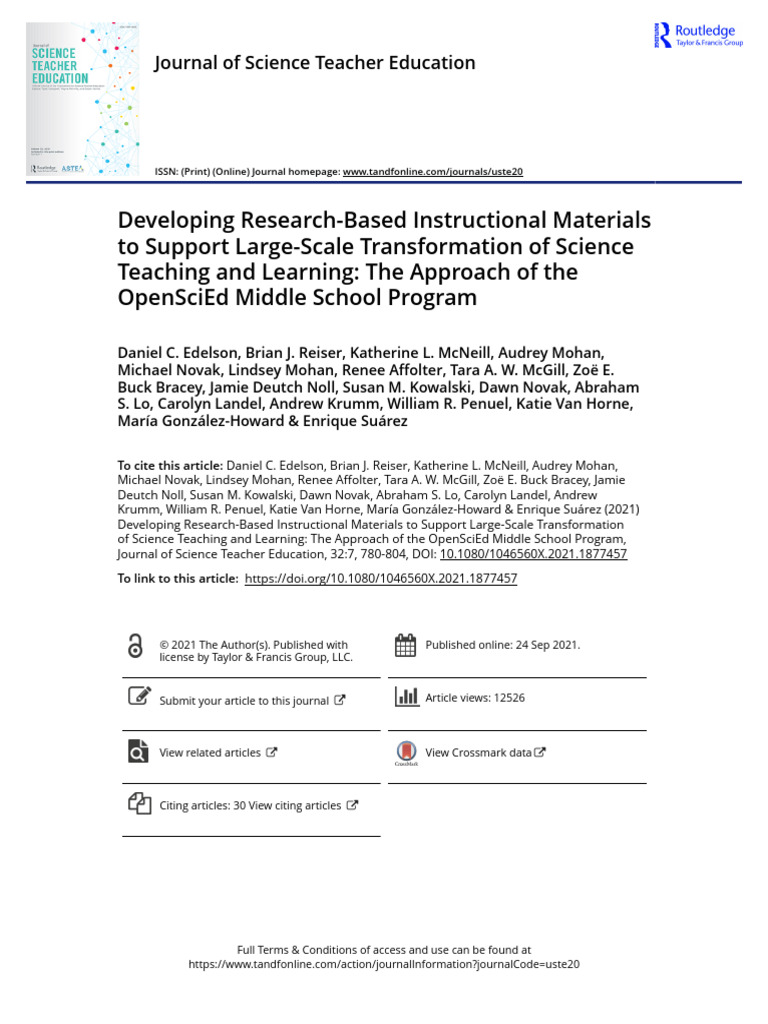 Developing Research-Based Instructional Materials to Support Large-Scale Transformation of ...