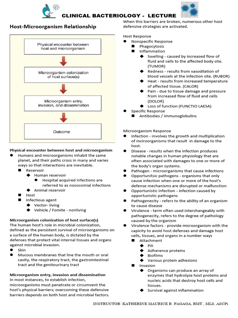 Host-Microorganism Interactions in Clinical Bacteriology | PDF ...