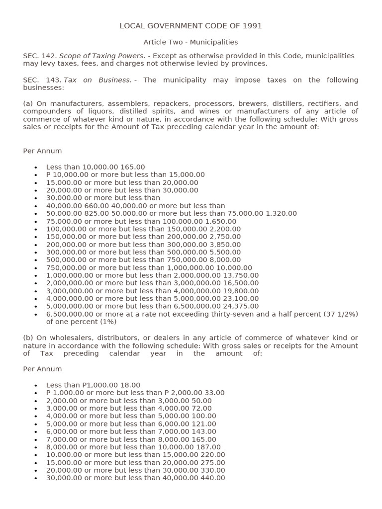 3taxing Powers Local VS Barangay | PDF | Taxes