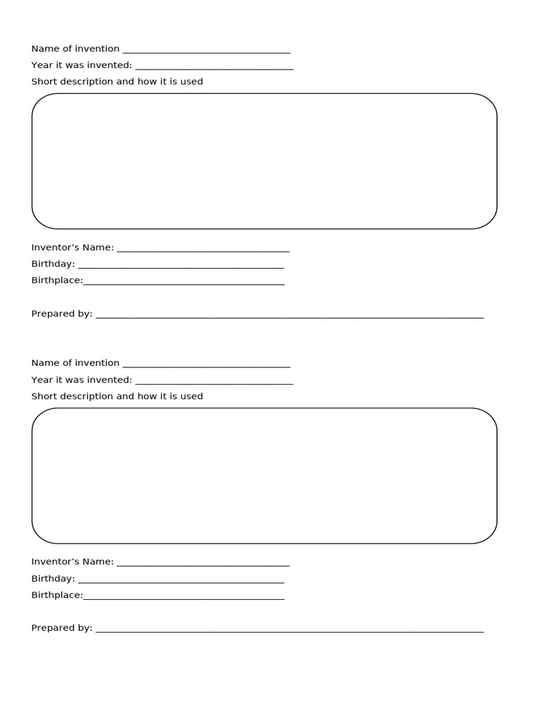 Name of Invention Worksheet | PDF