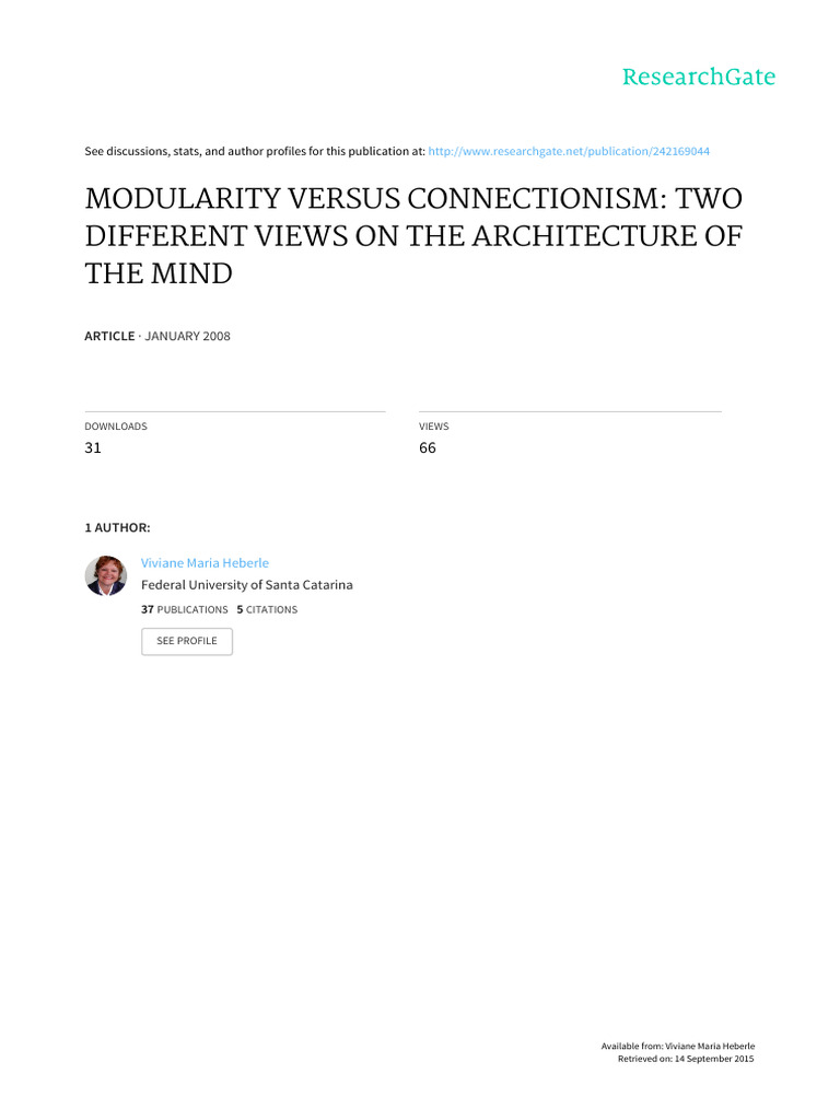 Conexionismo Modularidad | PDF | Modularity | Language Acquisition