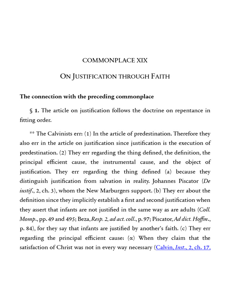 Gerhard On Justification | PDF | Justification (Theology) | Sola Fide