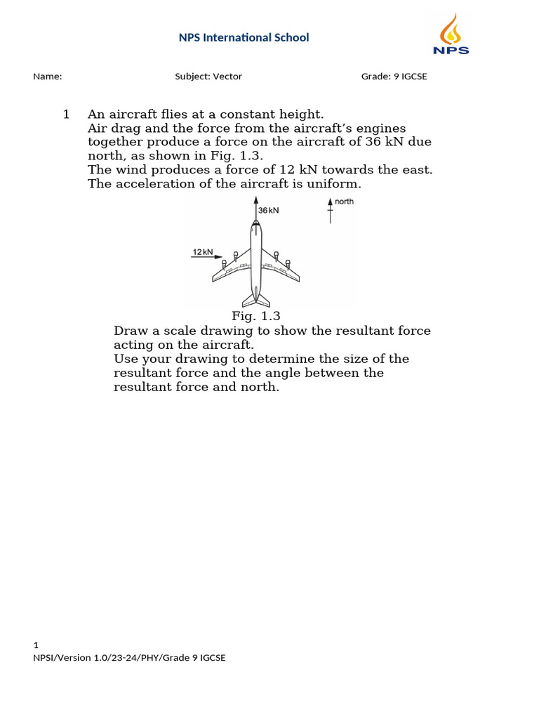 1-Vector Worksheet | PDF