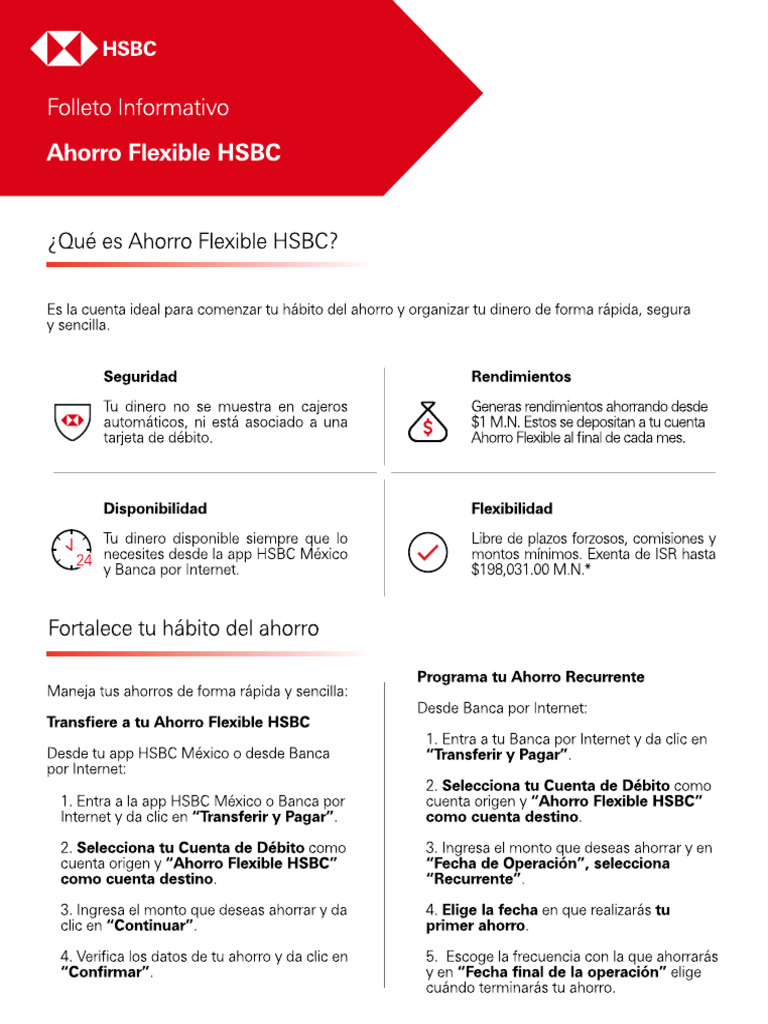 Ahorro Flexible HSBC: Tu Cuenta Ideal | PDF | Tarjeta de débito | Bancos