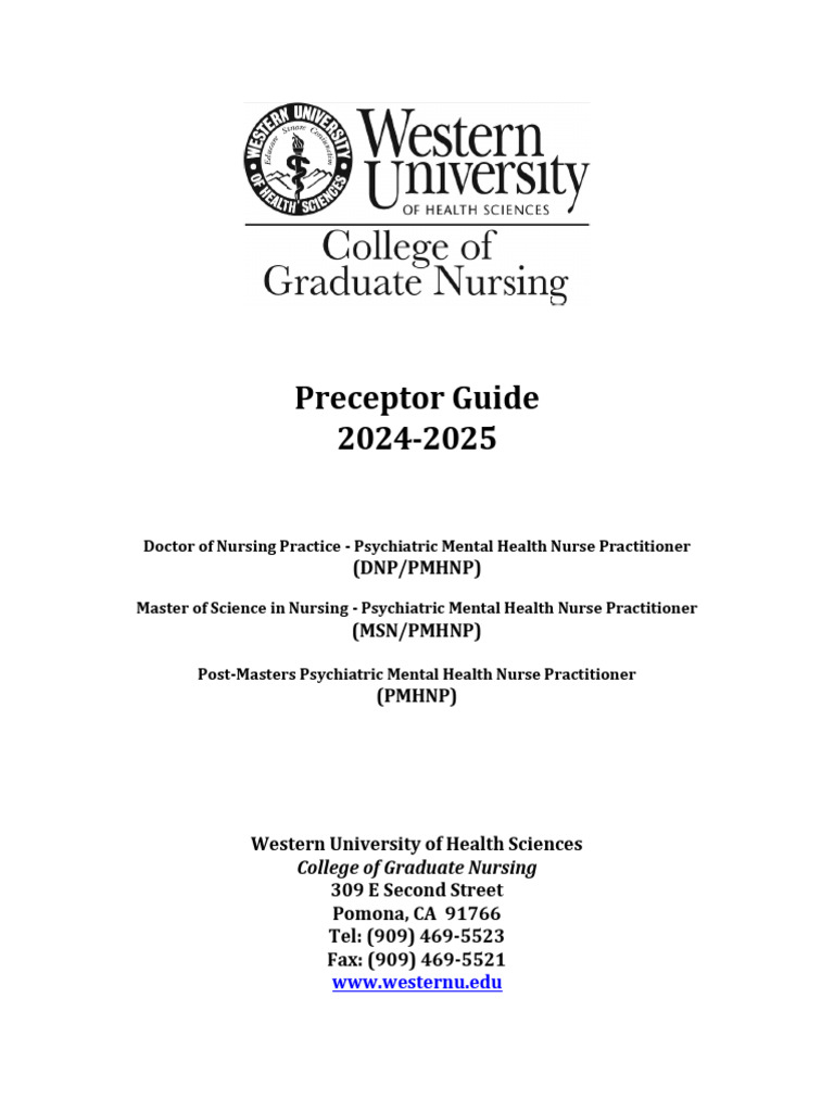 2024-2025 PMHNP Preceptor Guide | PDF | Nursing | Nurse Practitioner