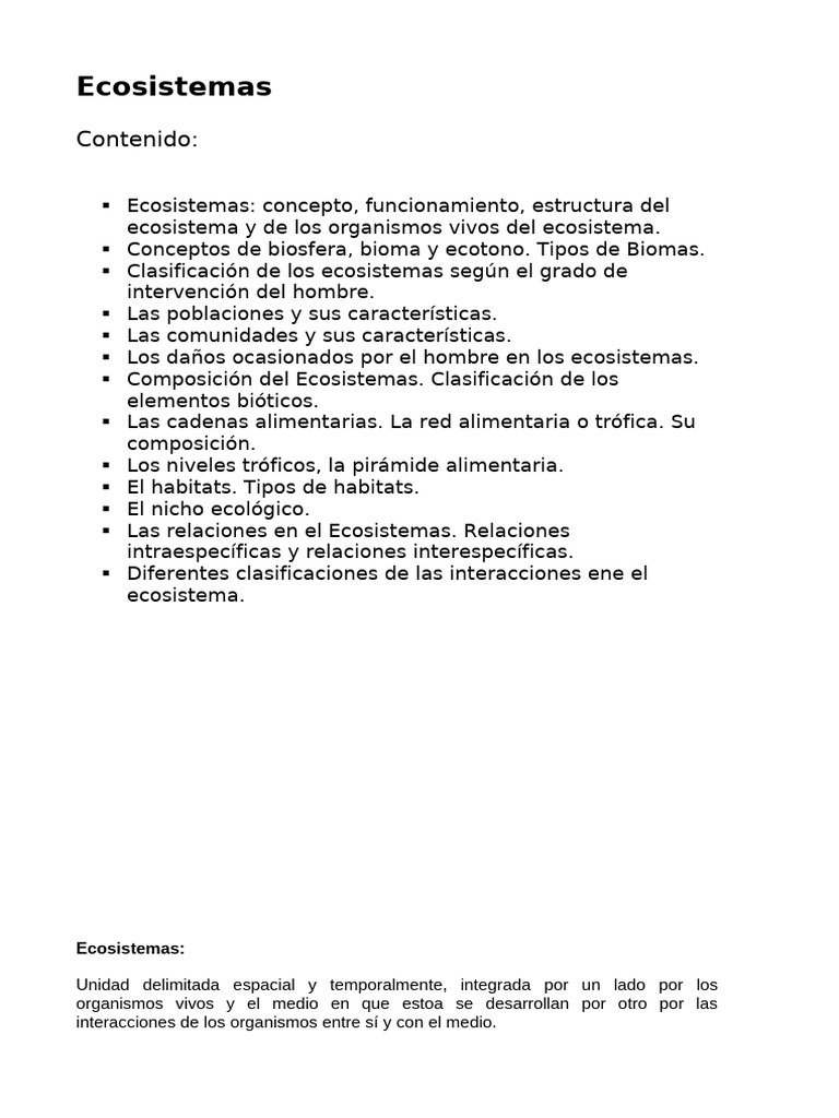 Guía Completa sobre Ecosistemas y Biomas | PDF | Red alimentaria | Habitat