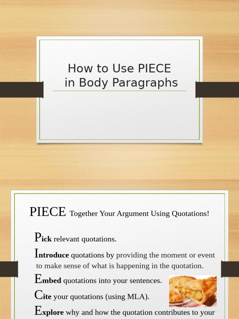 How To Use PIECE in Body Paragraphs 2024 | PDF | Odyssey | Homer