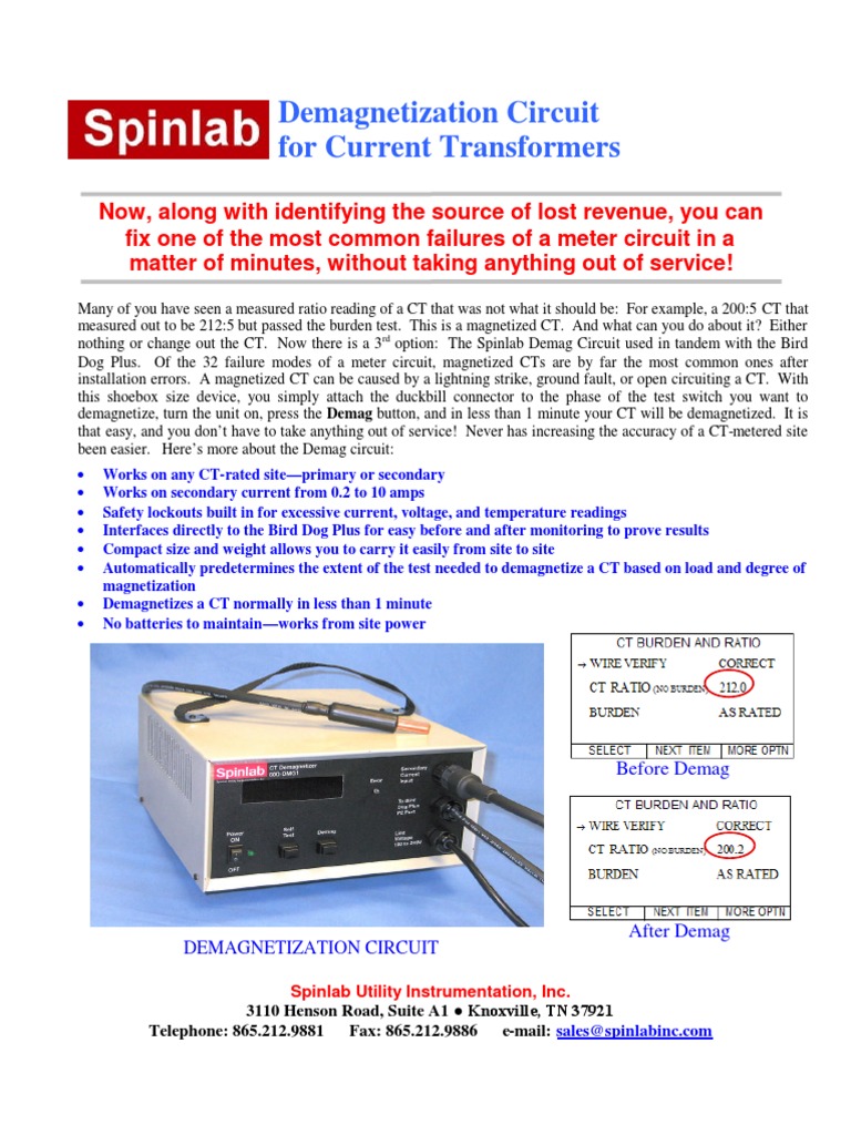 Demagnetization Circuit for CTs | PDF | Physical Quantities ...