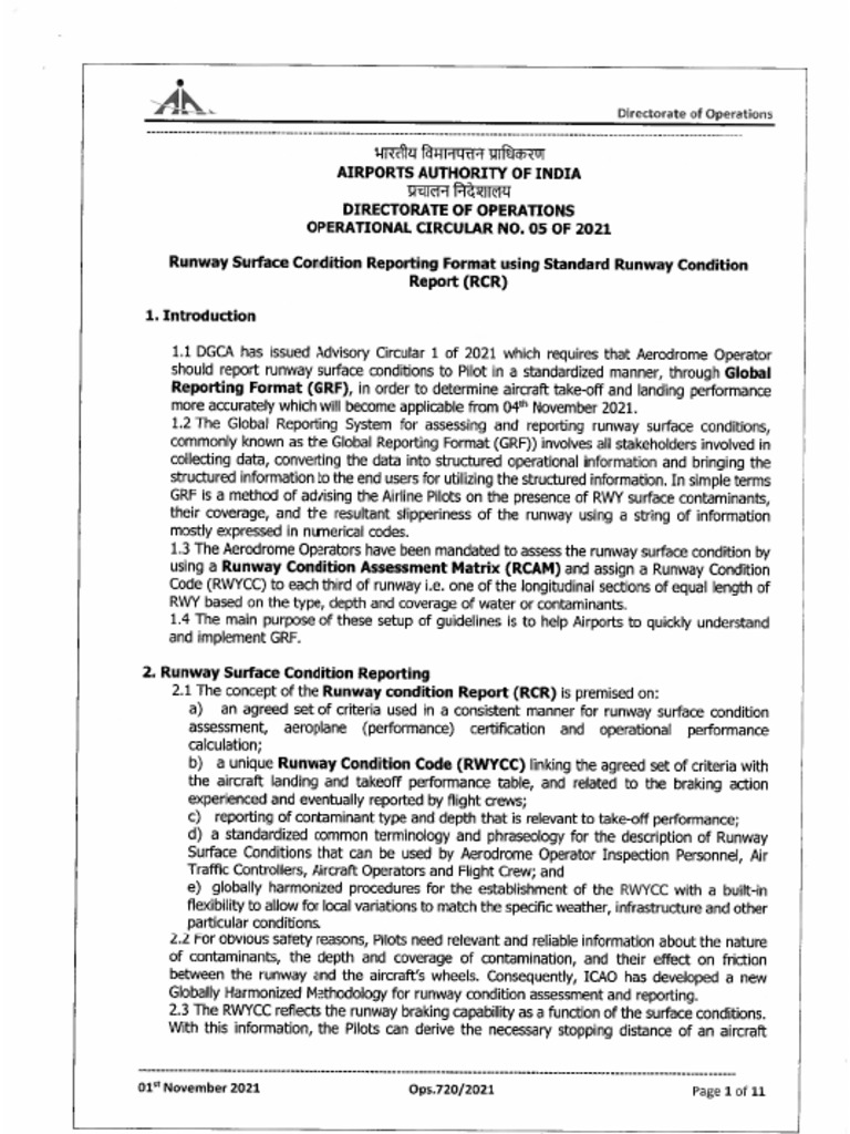 05- 2021 Runway Surface Condition Reporting Format using Standard ...