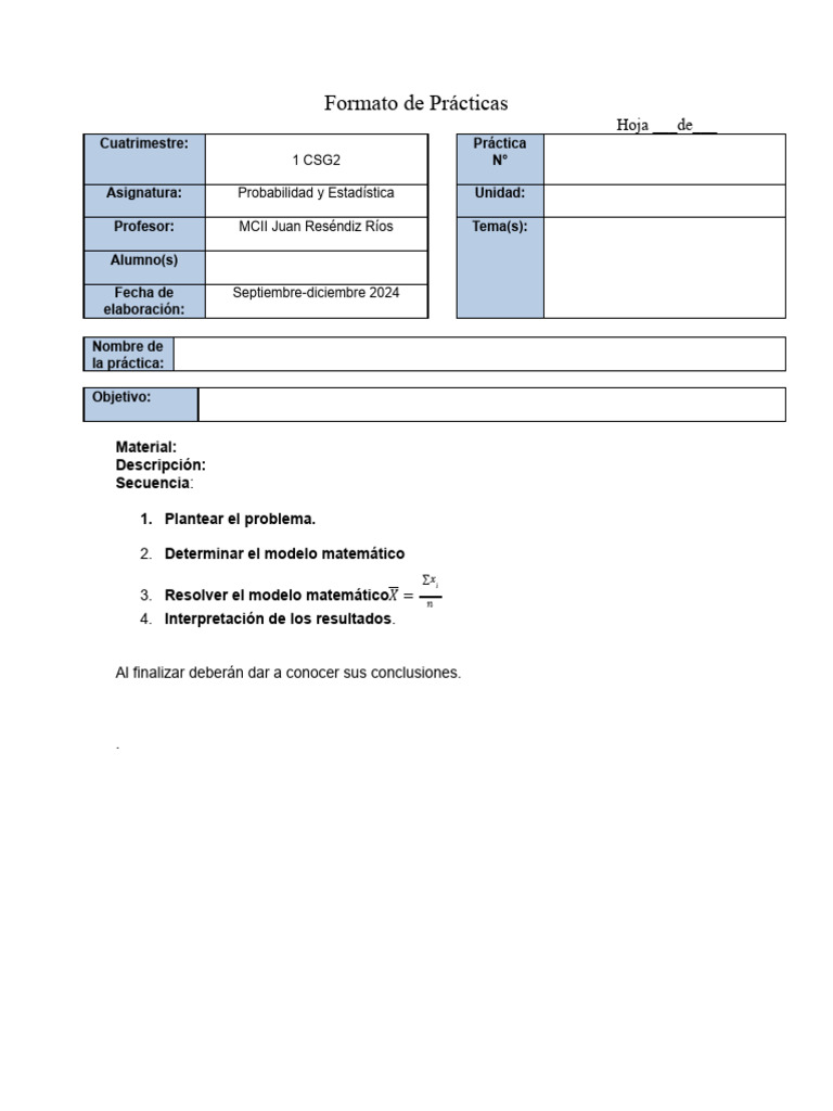 Formato de Pr-Cticas | PDF