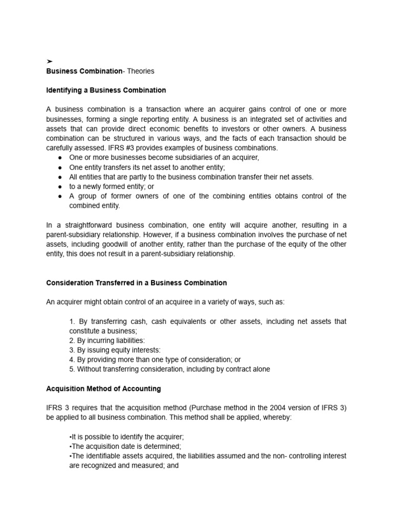 Business Combination (Buscom, Conso) | PDF | Goodwill (Accounting) | Fair Value