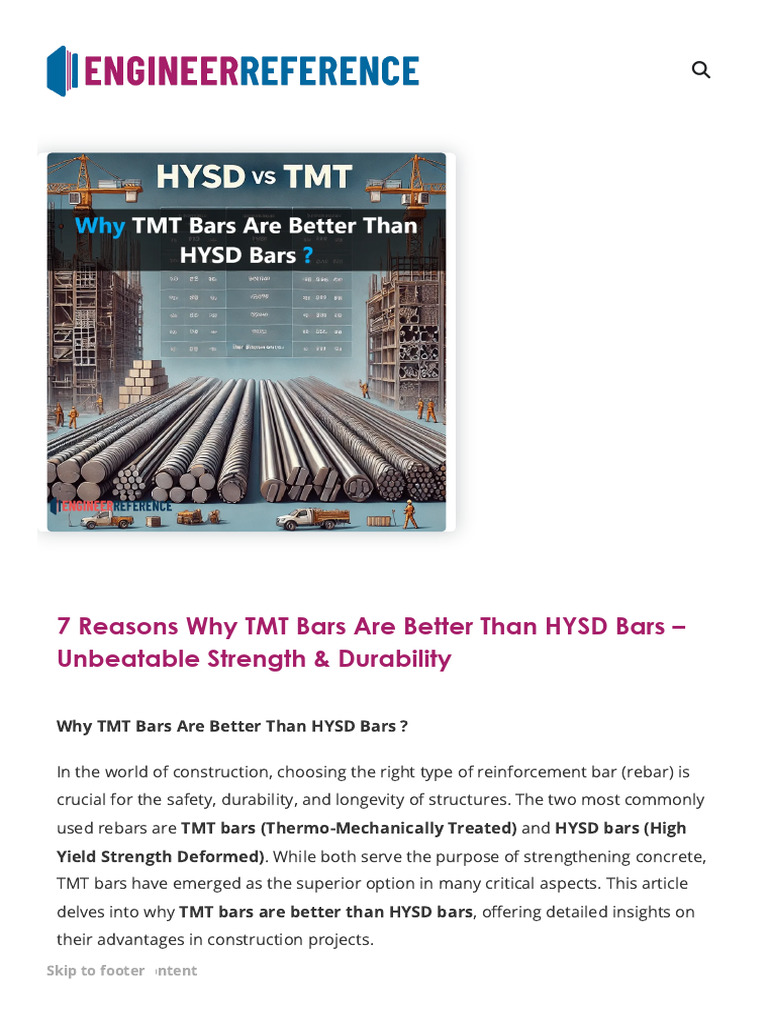 7 Reasons Why TMT Bars Are Better Than HYSD Bars – Unbeatable Strength ...