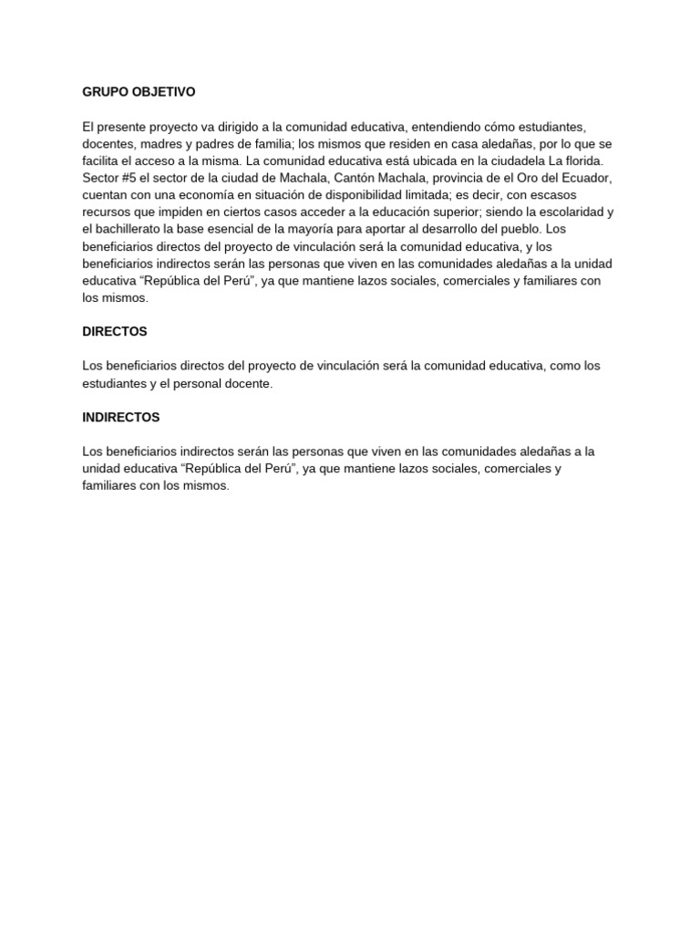 Grupo Objetivo | PDF
