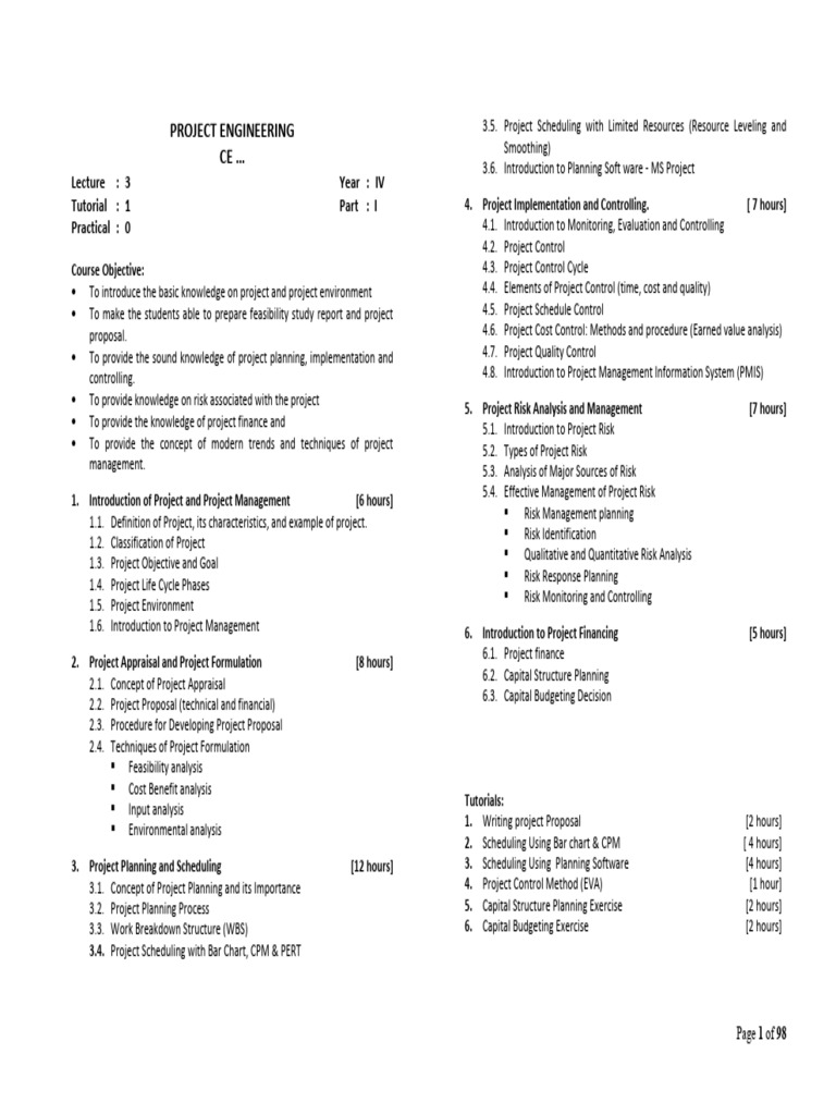 Project Engineering Course Overview | PDF | Spillway | Beam (Structure)