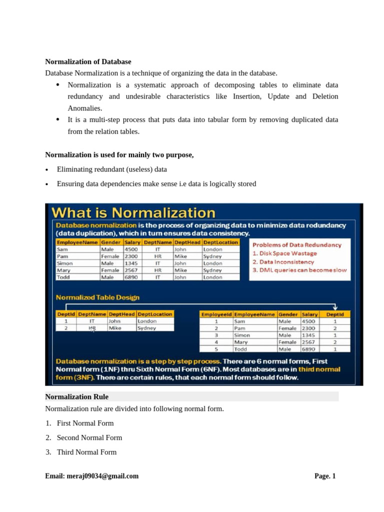 Normalization of Database | PDF | Databases | Data
