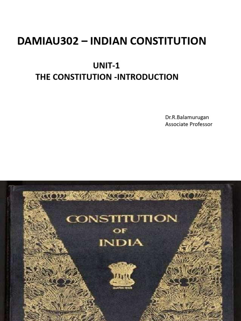 Indian Constitution Unit-1 | PDF