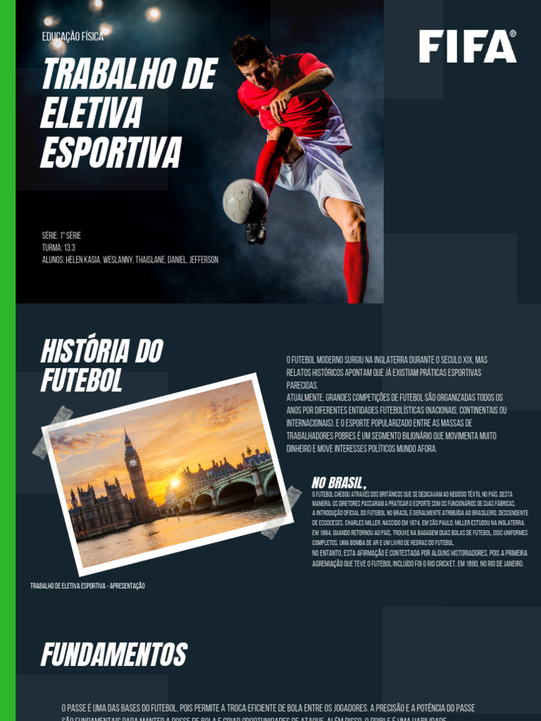 Trabalho de Eletiva Esportiva - PPTX - 20250127 - 231342 - 0000 | PDF | Futebol | Brasil