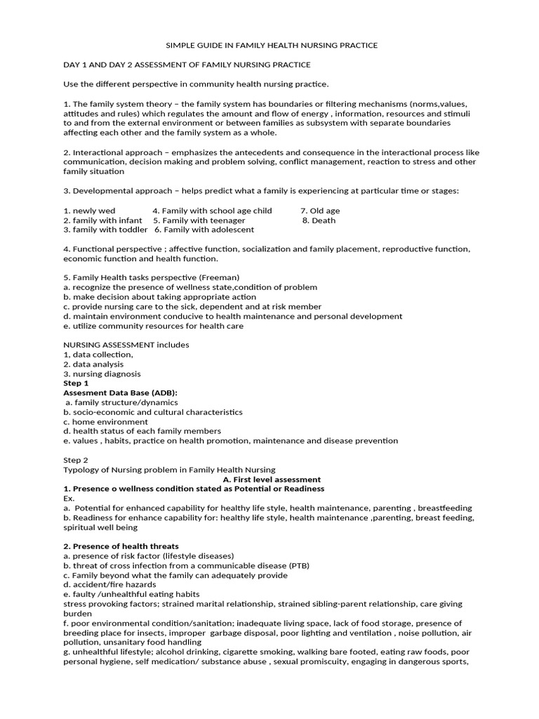 Family Health Nursing Practice Guide | PDF | System | Nursing