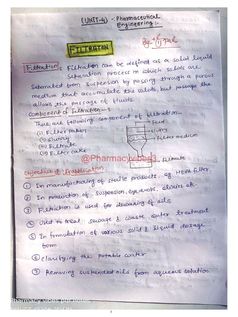 (U-4) P.engineering 3rdsem Pharmacy Vibes Notes - Watermark | PDF
