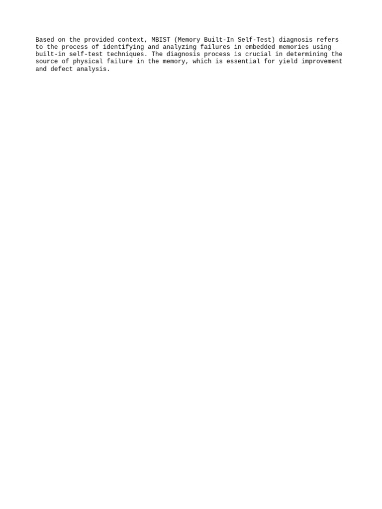 MBIST Diagnosis for Memory Failures | PDF