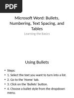 Microsoft Word: Working With Bullets and Numbering: Bulleting A List ...