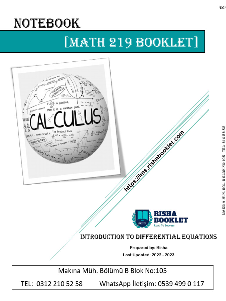 Math219 Lecture Note Booklet | PDF | Eigenvalues And Eigenvectors | Equations