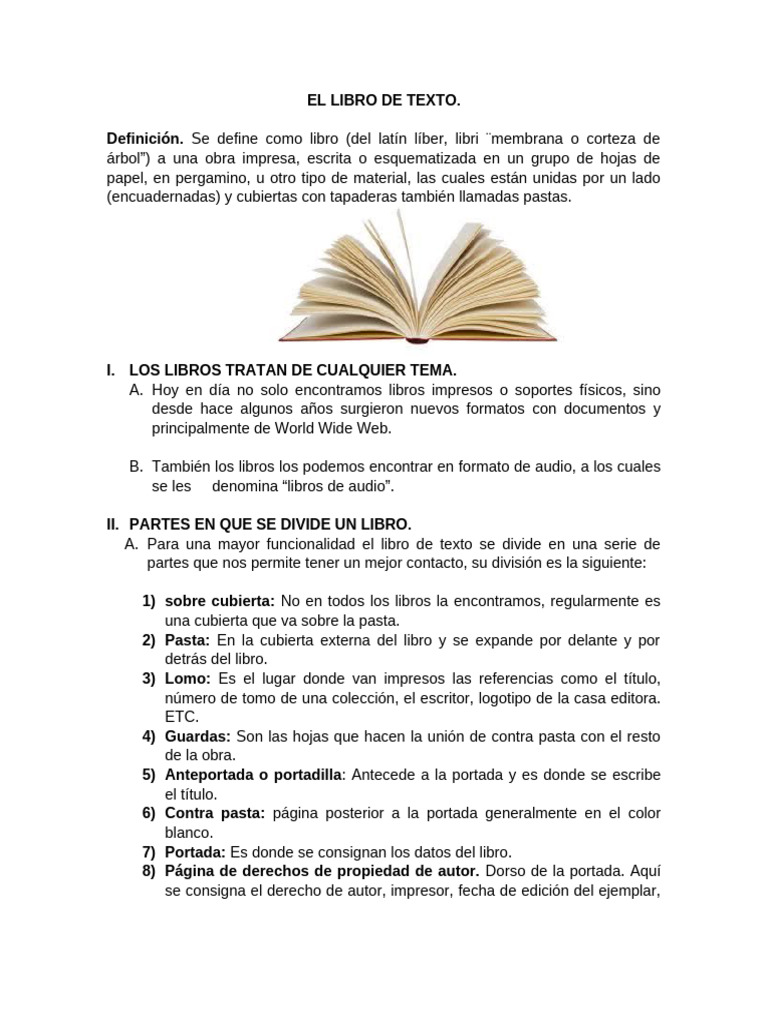 Partes y Uso del Libro de Texto | PDF | Libros | Publicación