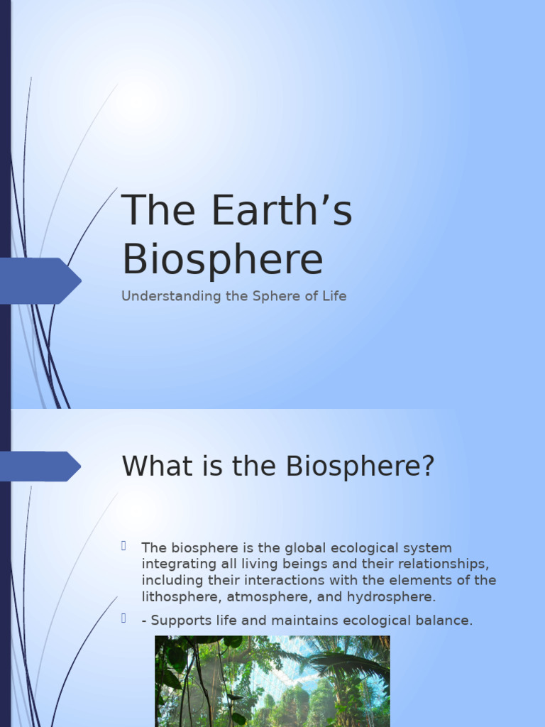 Earth Biosphere Presentation | PDF