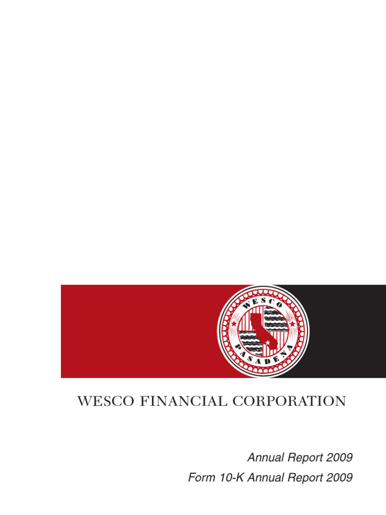 Wesco 2009 Letter To Shareholders | PDF | Insurance | Berkshire Hathaway