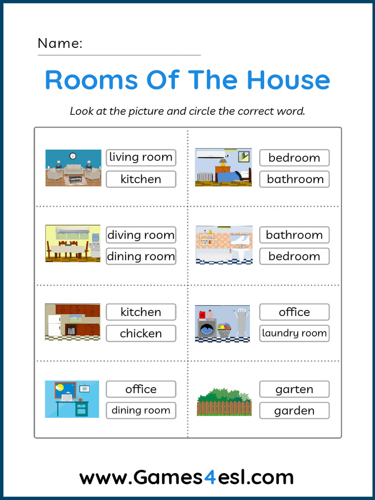 Rooms of The House Worksheet 2 | PDF
