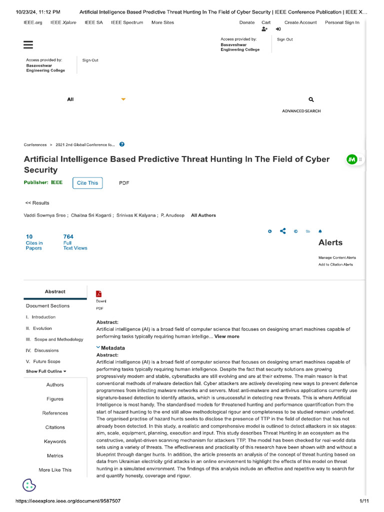 Artificial Intelligence Based Predictive Threat Hunting in The Field of ...