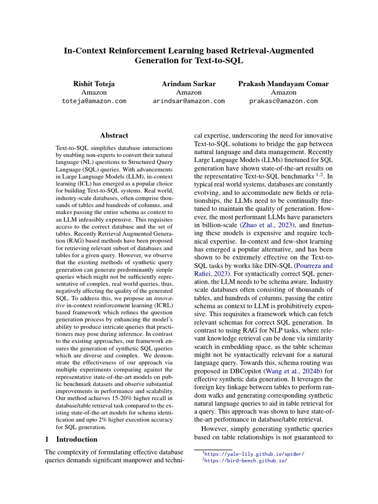 In Context Reinforcement Learning Based Retrieval Augmented Generation ...