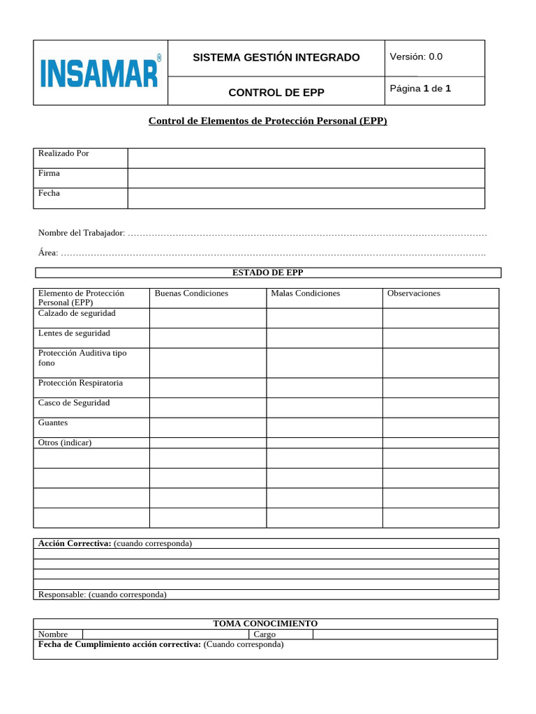 control de epp | PDF