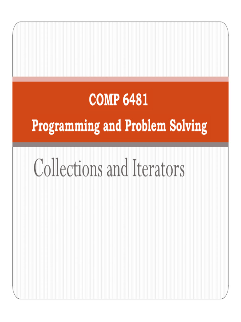 Collections Iterators Pdf