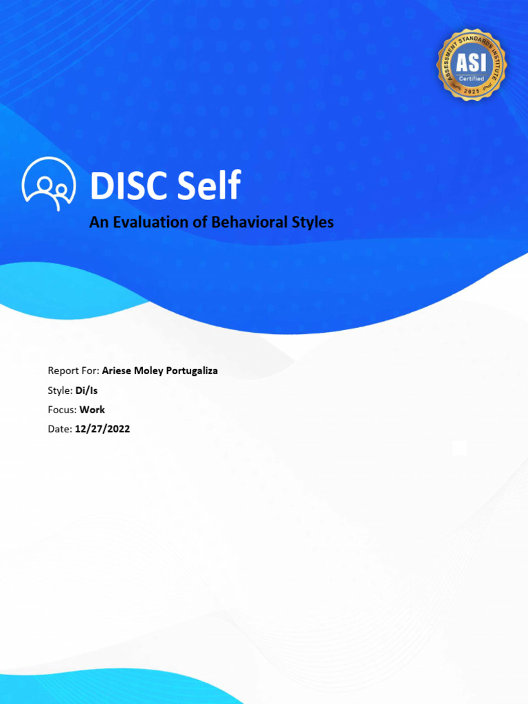 Portugaliza Ariese Moley DISC Self | PDF | Anger | Emotions