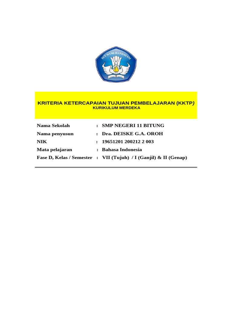 KKTP Kurikulum Merdeka | PDF
