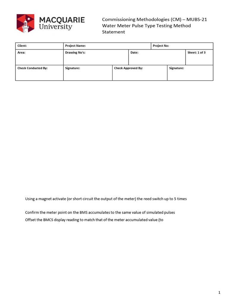 MUBS 21 Water Meter Pulse Type | PDF | Calibration