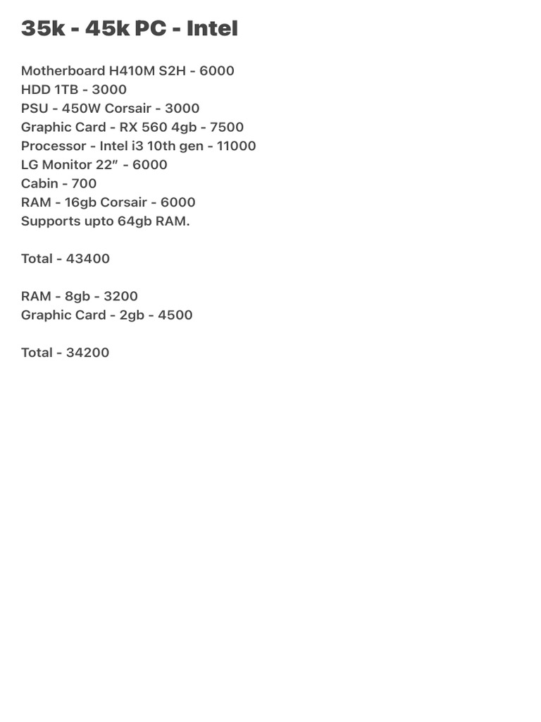 35k - 45k PC - Intel | PDF