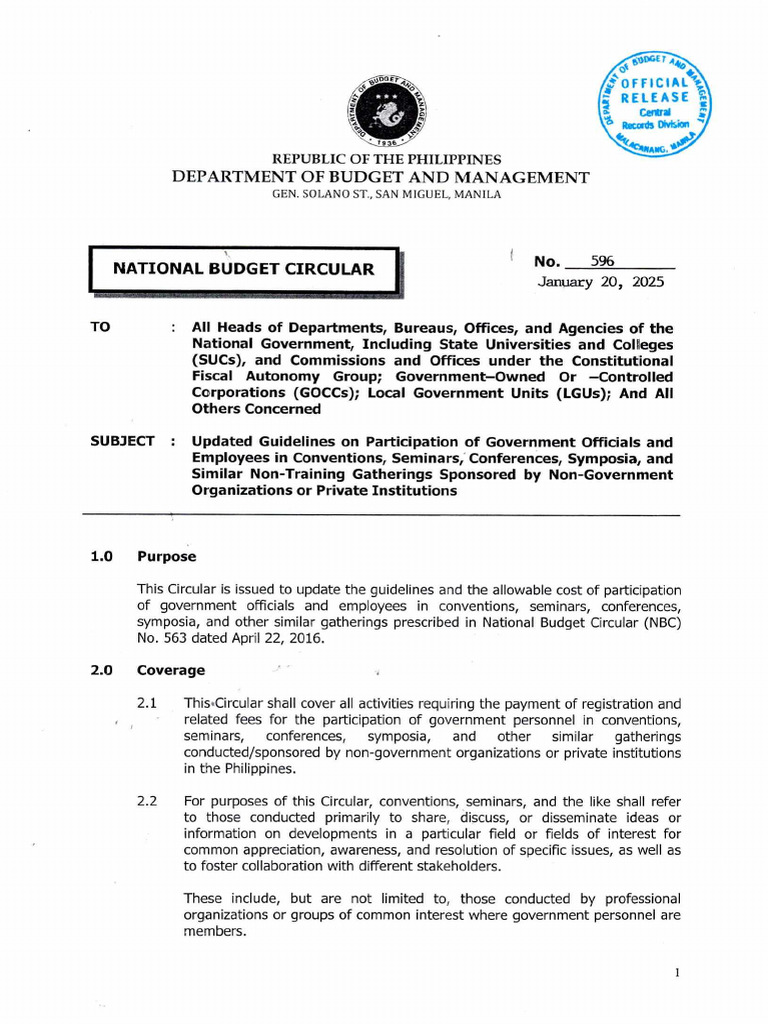 Updated NBC Guidelines for 2025 | PDF | Expense | Business