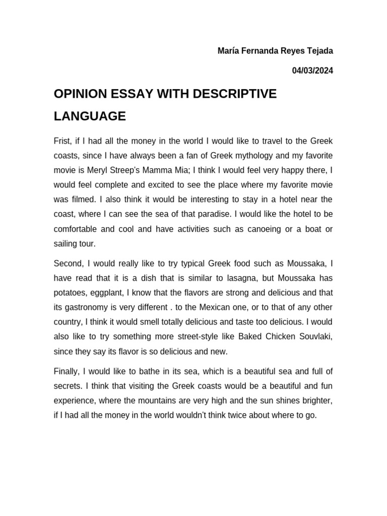 Descriptive Essay | PDF