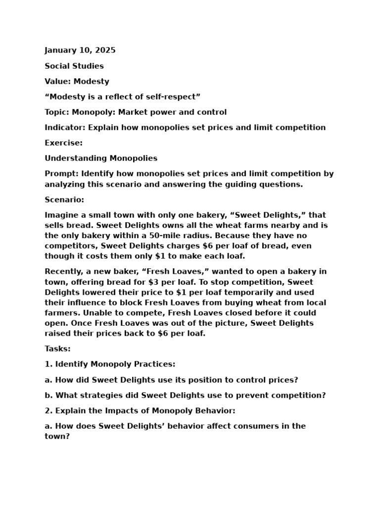 Understanding Monopoly in Social Studies | PDF | Monopoly | Competition Law