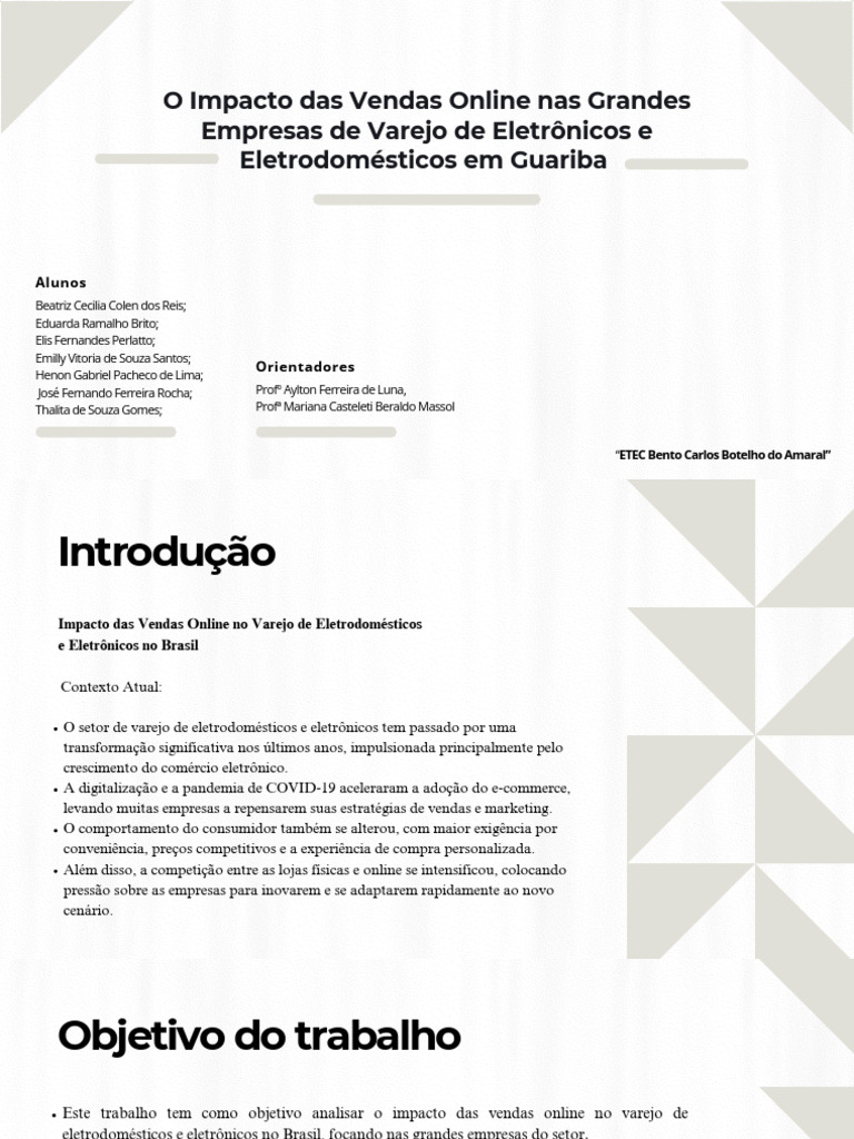 Defesa de TCC Curso de Faculdade Geométrico Simples Cinza Branco ...