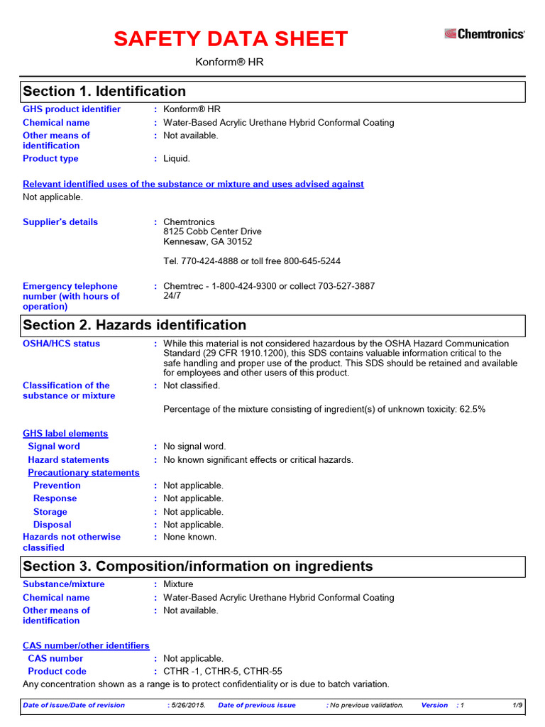 MSDS- hybrid | PDF | Occupational Safety And Health | Safety