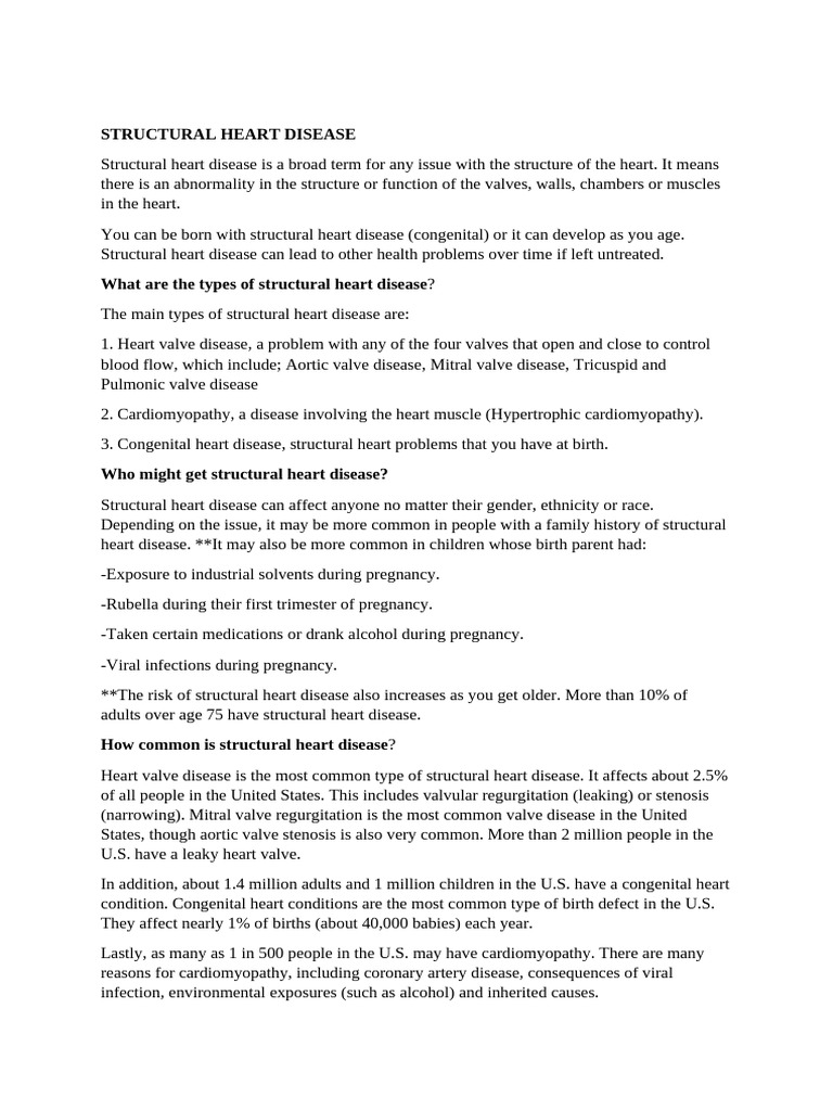 Structural Heart Disease | PDF | Heart | Cardiology