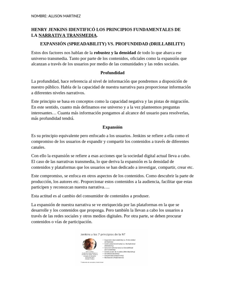 Principios de Narrativa Transmedia | PDF